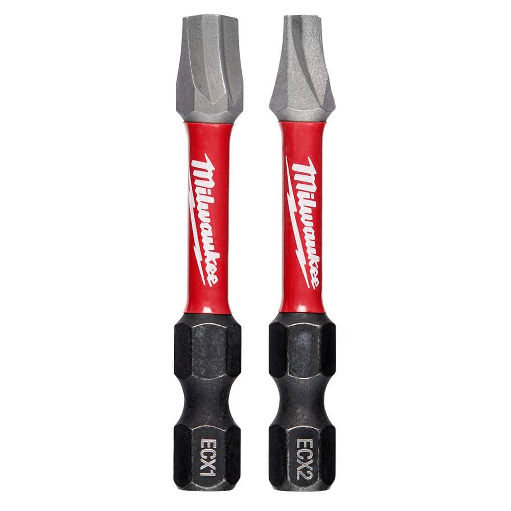 Milwaukee 2 in. SHOCKWAVE Impact Duty ECX Power Bit #1 and #2 Combo ...