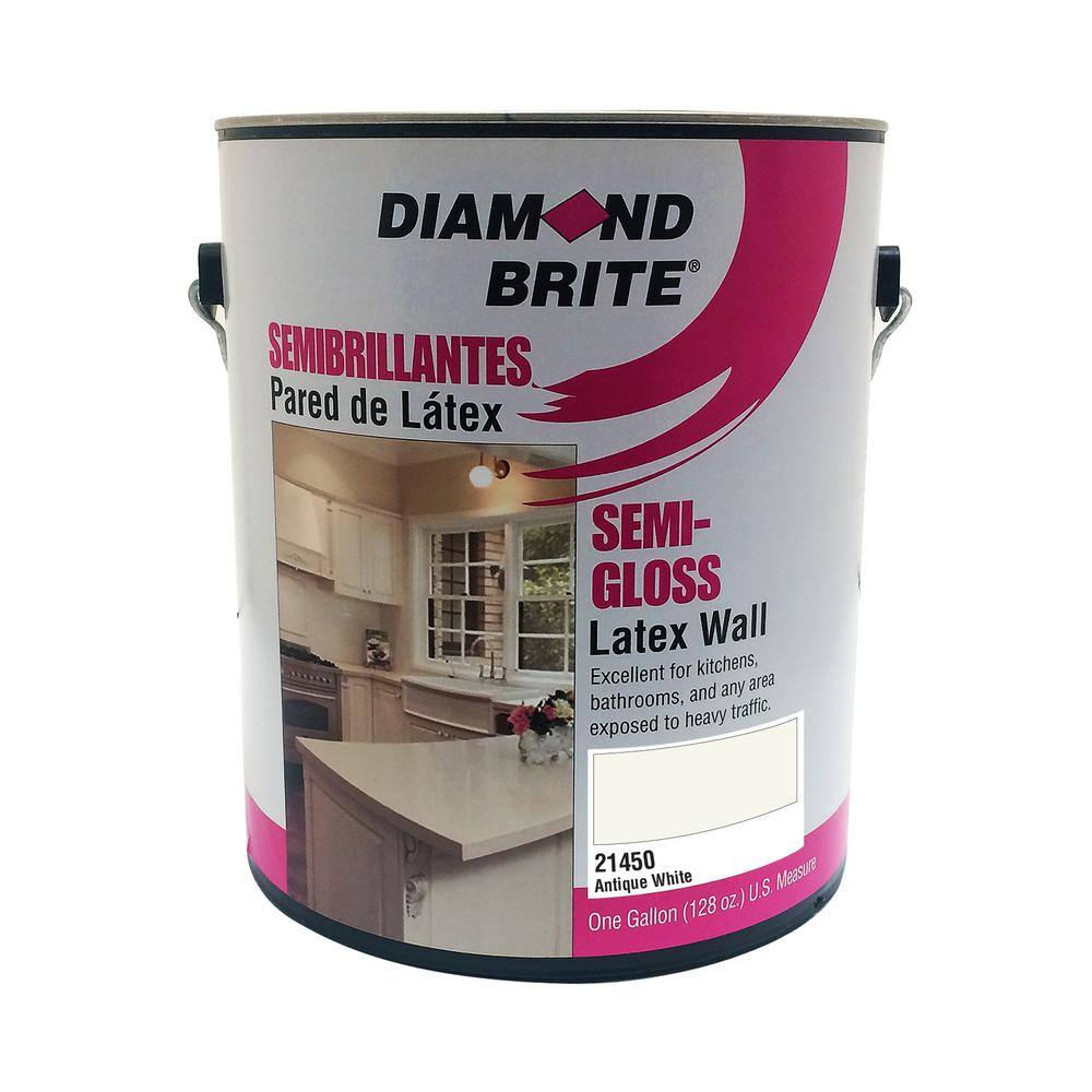 Diamond Brite Paint 1 gal. Antique White Semi-Gloss Latex Interior ...