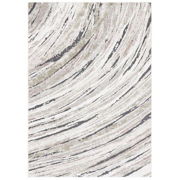 SAFAVIEH Opal 9 ft. x 12 ft. Green/Gray Ivory Abstract Swirl Area Rug ...