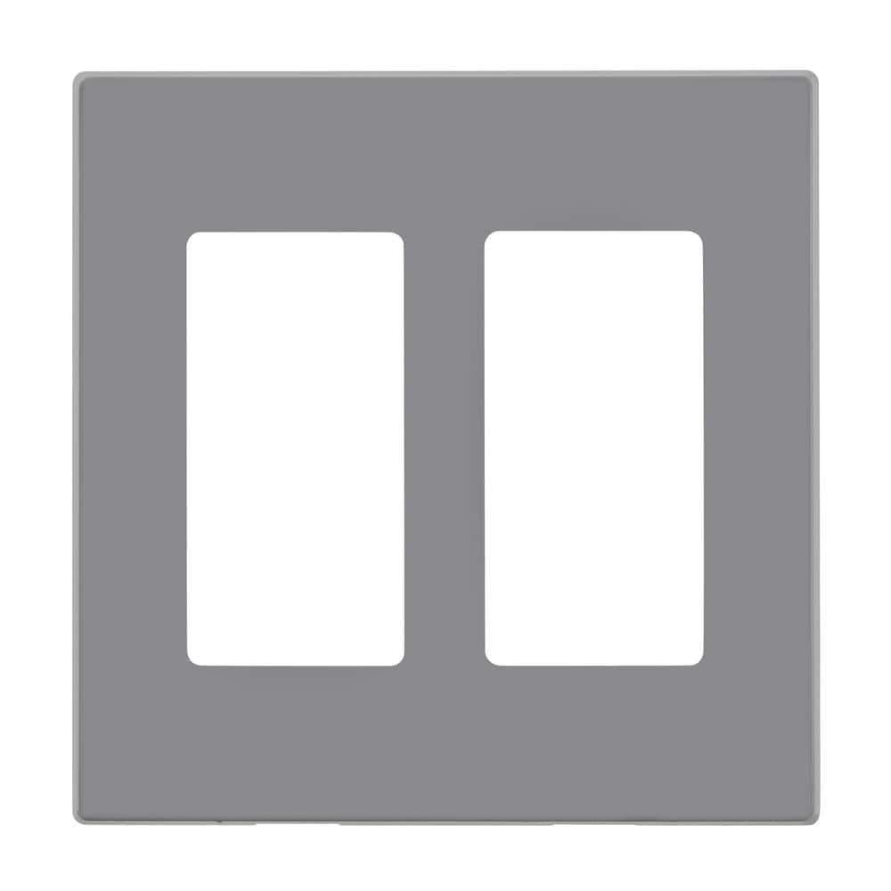 Leviton 2-Gang Gray Decora/Rocker Polycarbonate Standard Screwless Wall ...