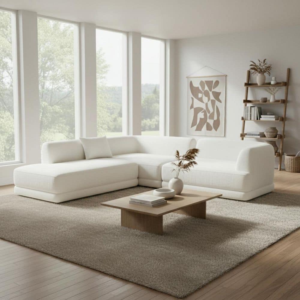 CHRISTOPHER KNIGHT HOME Trista Faith 115.35 in. Polyester Upholstered L ...