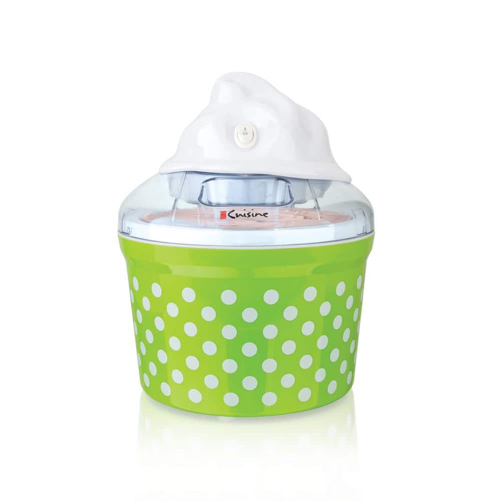 Euro Cuisine Electric 1.5 Qt. Ice Cream Maker with 4 Glass Cups Green ...