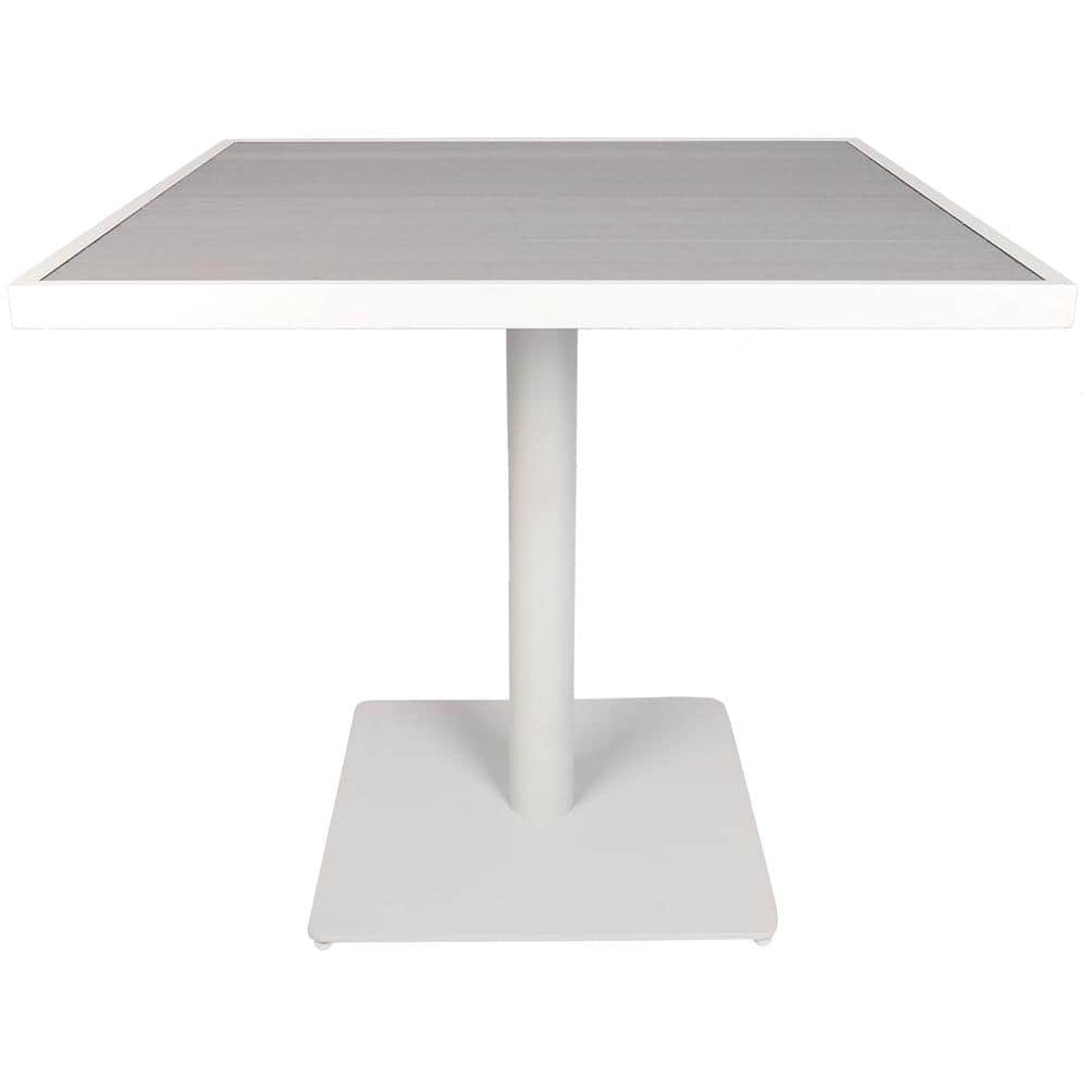 NewTechWood 32-5/8 in. Poly Aluminum Square Table with White Frame in ...