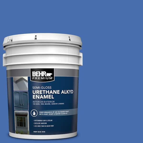 BEHR PREMIUM 5 gal. #PPU15-05 New Age Blue Urethane Alkyd Semi-Gloss ...