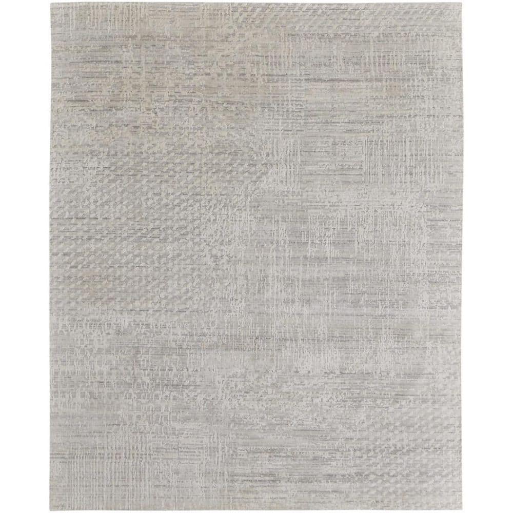 HomeRoots 5 ft. x 8 ft. Ivory, Gray Abstract Area Rug 2000566915 - The ...