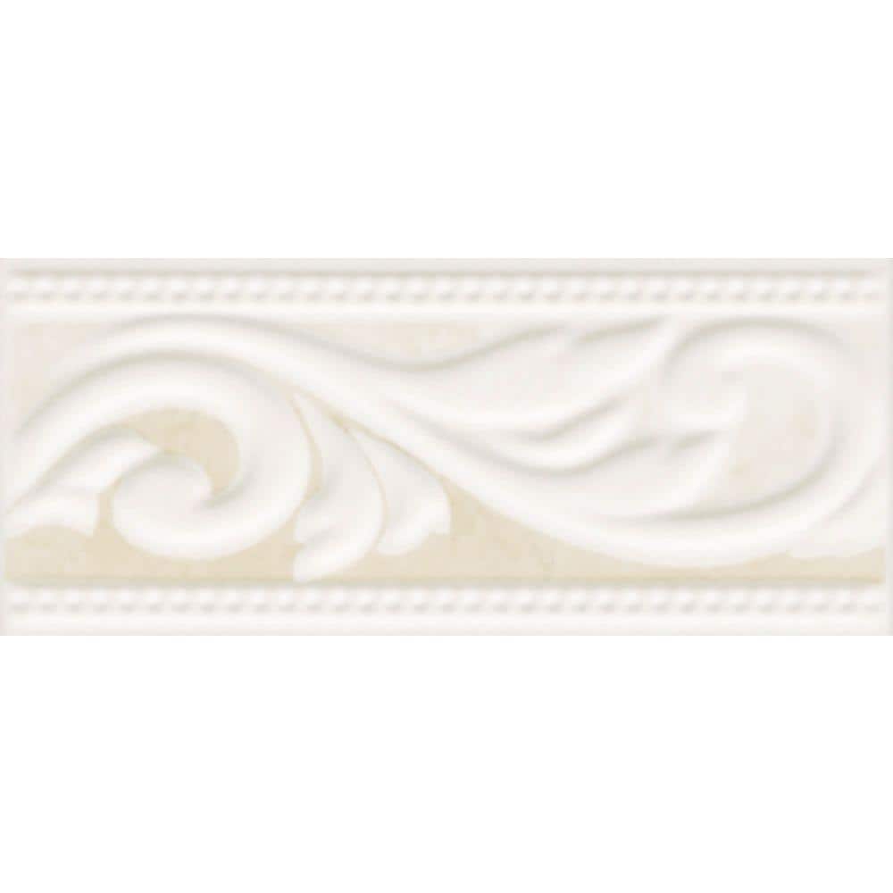 ELIANE Illusione 3 in. x 8 in. Beige Ceramic Listello Wall Tile 169315 ...