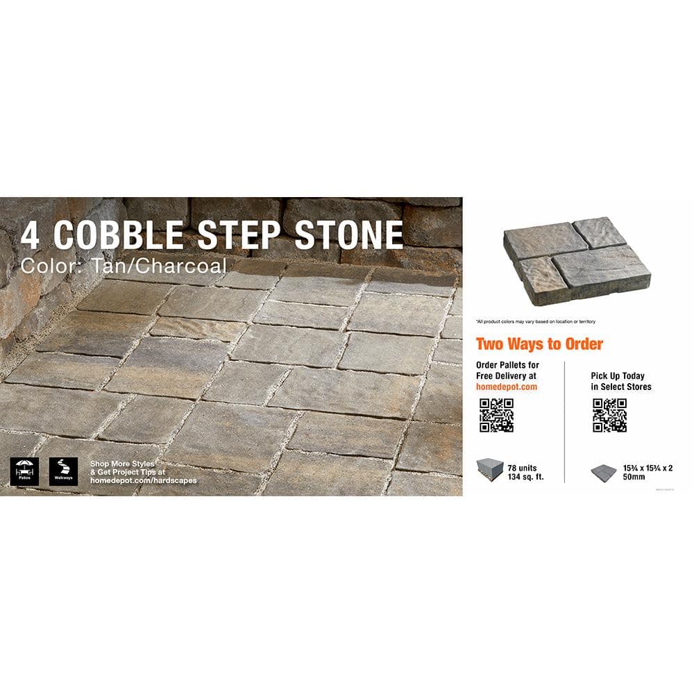 Oldcastle Paper Sample Only: 15.75 in. x 15.75 in. x 2 in. 4 Cobble Tan ...