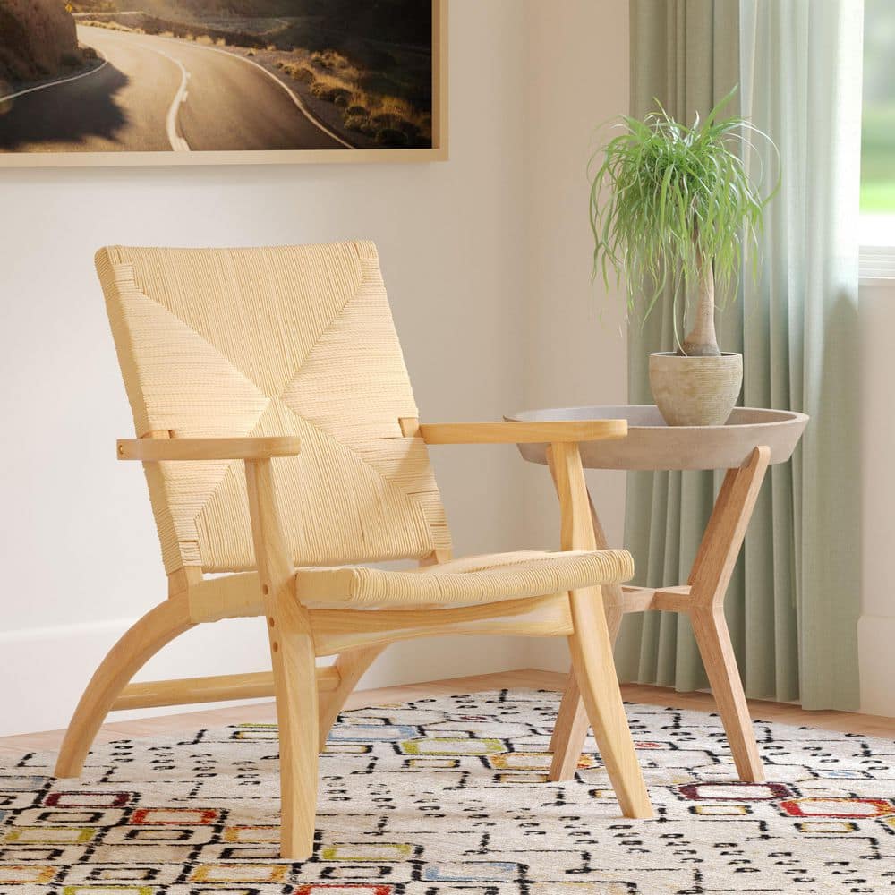 SAFAVIEH Bronn Wood Natural Arm Chair ACH9502A - The Home Depot