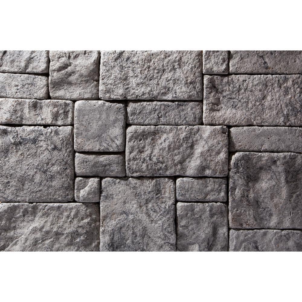 Evolve Stone Fire-Rated Potomac Trail Style Phantom Shadow Color Flat Stone Mortarless Veneer ...