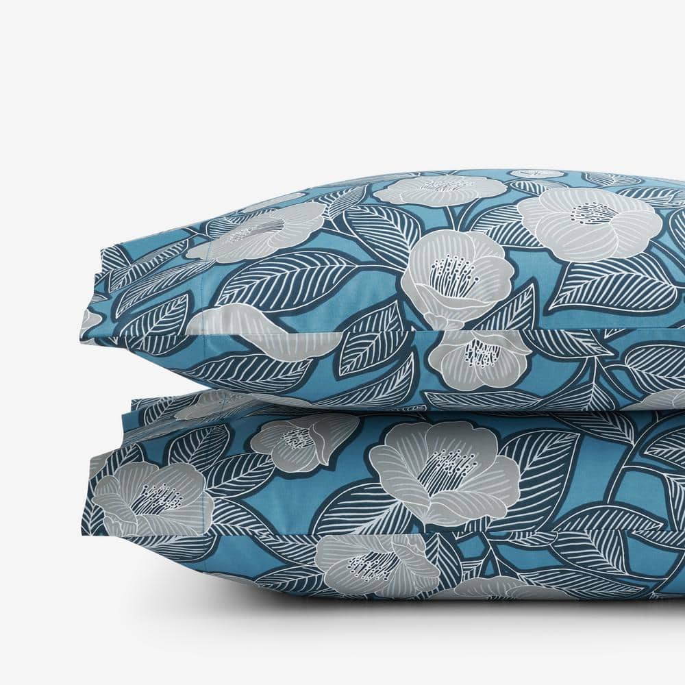 The Company Store Company Cotton Blue/Gray Primrose Floral Cotton ...