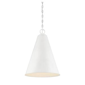 Troy RLM Dome 14 in. Shade 1-Light Gloss White Finish Pendant ...