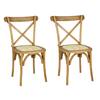 JONATHAN Y Cassis Classic Traditional X-Back Wood Rattan Dining Chair ...
