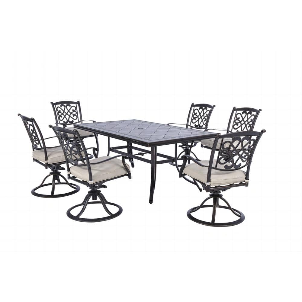 Mondawe Patchouli 7-Piece Dark Gold Cast Aluminum Rectangular 28" H ...