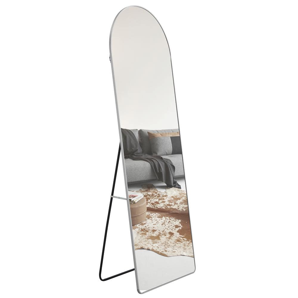 23 in. W x 65 in. H Arched Metal Framed Silver Full-Length Mirror or ...