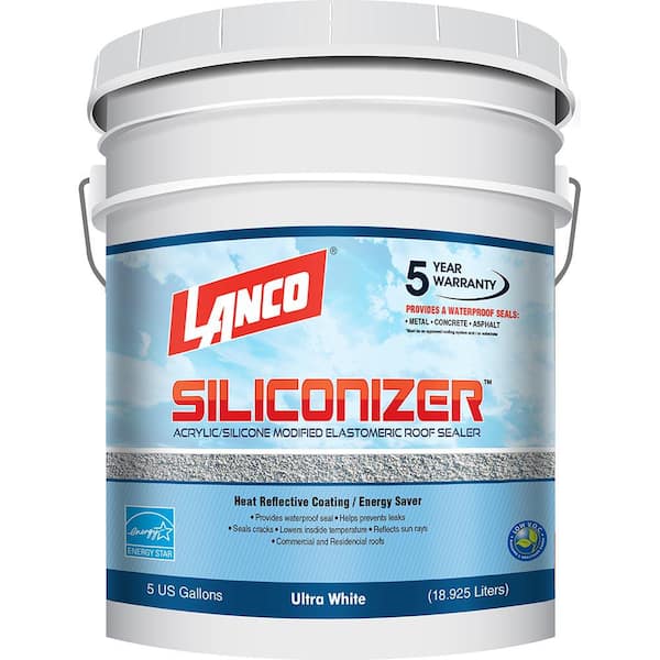 Lanco 5 Gal. Siliconizer Elastomeric Sealer Reflective Roof Coating-RC200-2 - The Home Depot