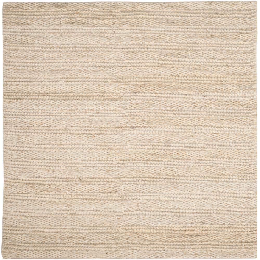 SAFAVIEH Natural Fiber Bleach 8 ft. x 8 ft. Square Solid Area Rug ...