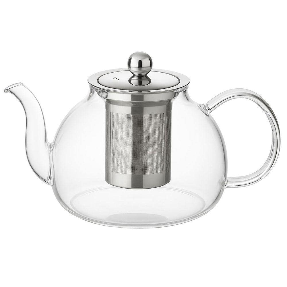 Lynzavix 6-Cup Clear Modern Borosilicate Stovetop Safe Glass Teapot ...