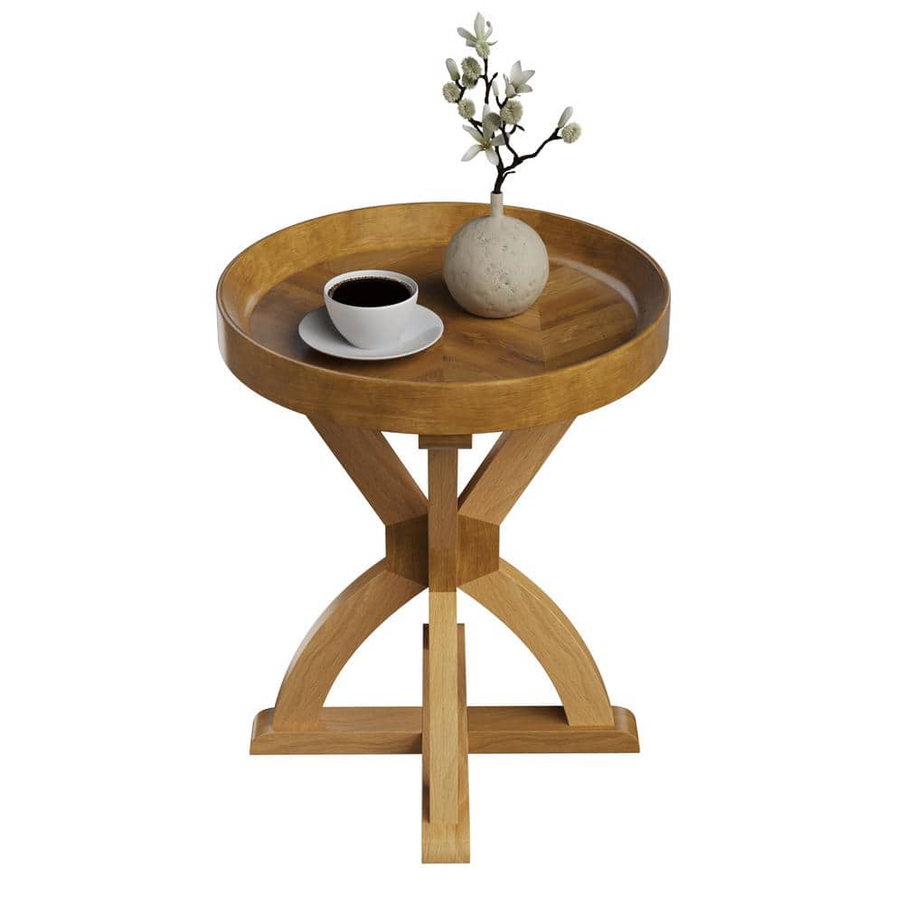 Lavish Home 18 in. Mango Wood Circle Side Table 80-ENDTBL-28 - The Home ...