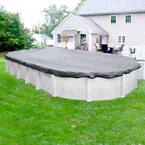 Robelle Mesh 21 ft. x 41 ft. Oval Black Mesh Above Ground Winter Pool ...