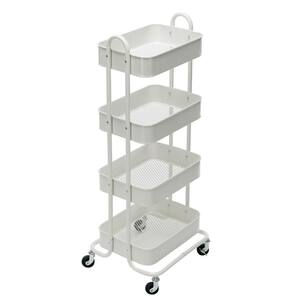 Tileon White 3-Tier Storage Utility Cart with Wheels AYBSZHD1130 - The ...