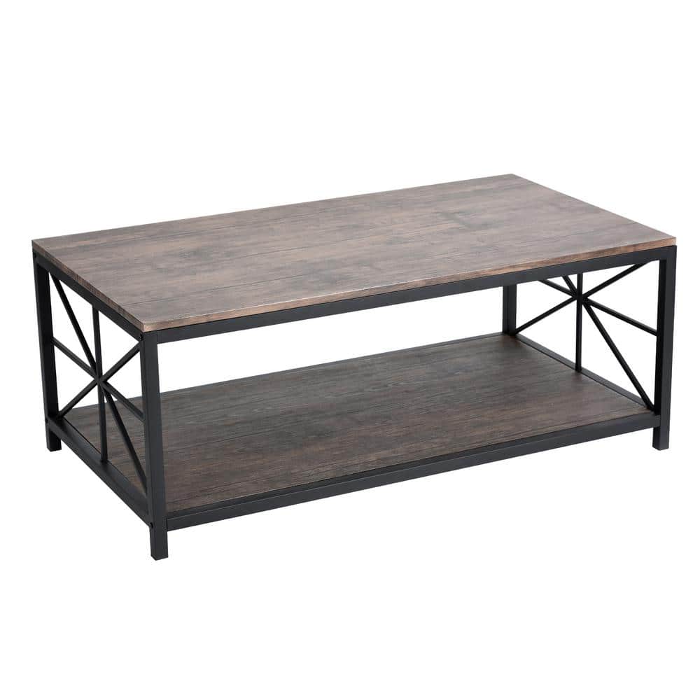 Homy Casa Grain 43.3 in. Dark Brown Rectangle Manuefactured Wood Top ...