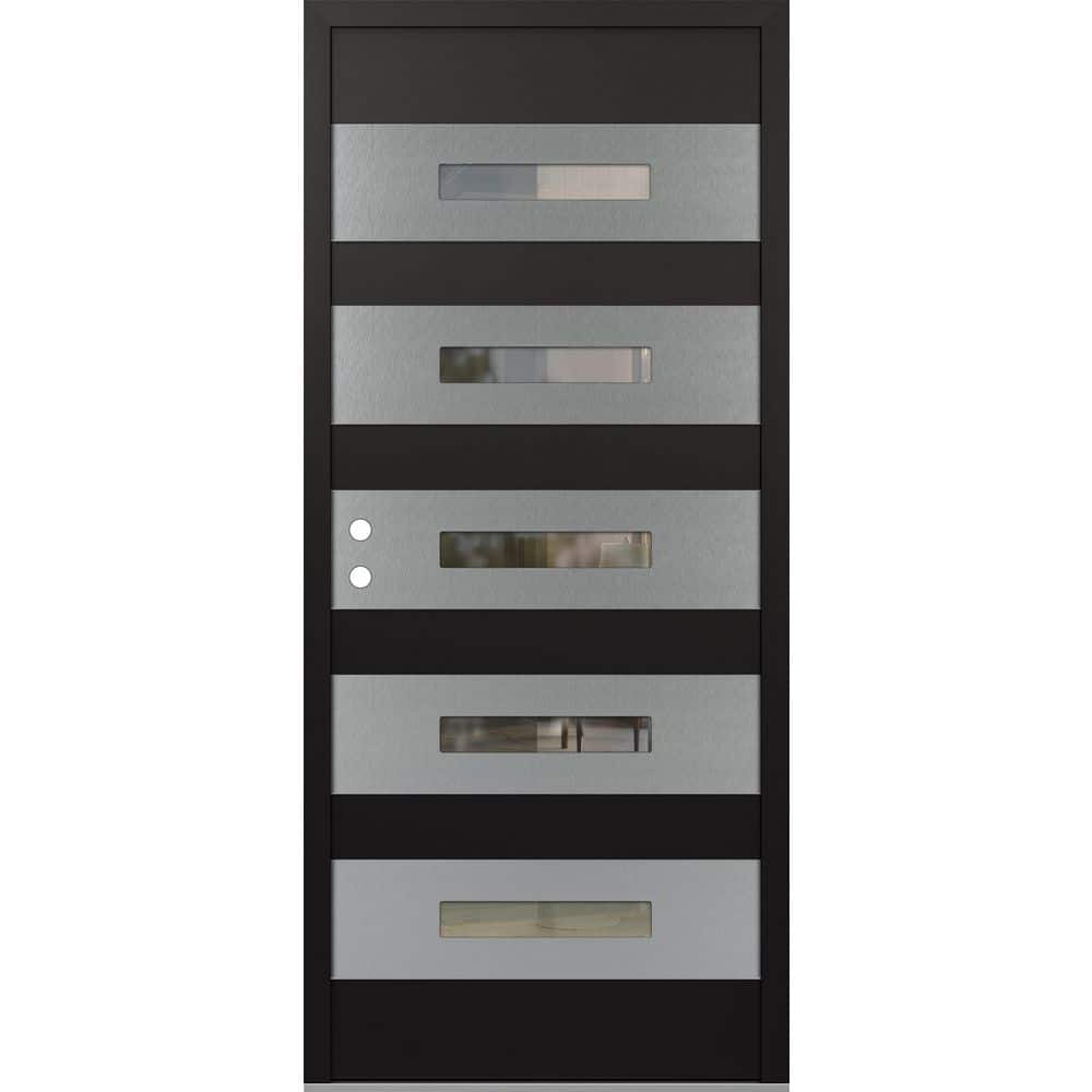 Tessari Doors D9 36 in. x 80 in. Silver P Right-Hand/Inswing Clear ...