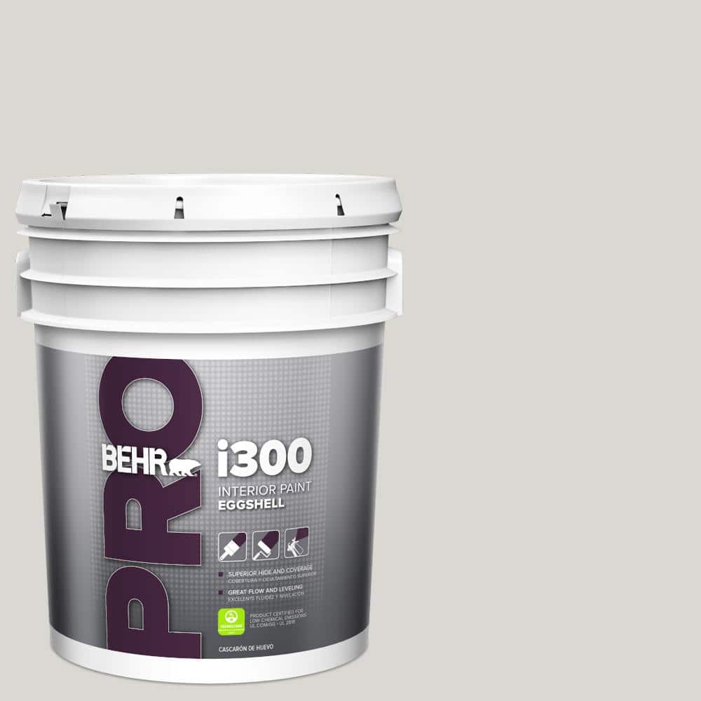 BEHR PRO 5 gal. #N360-1 Seagull Gray Eggshell Interior Paint PR33005 ...