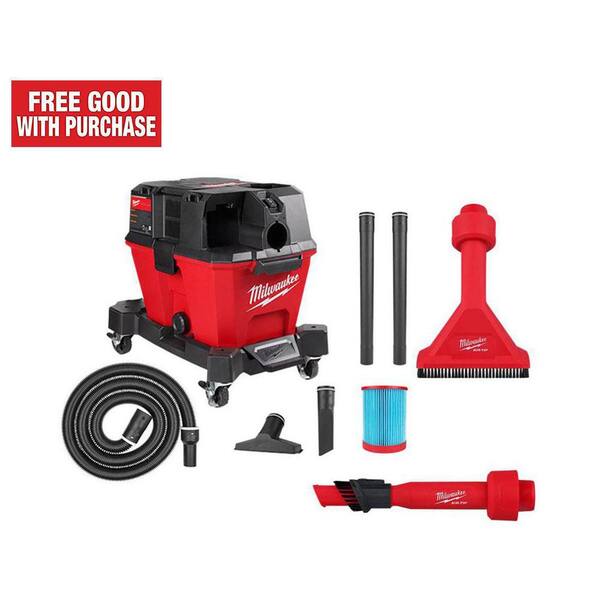 Milwaukee M18 FUEL 6 Gal. Cordless Wet/Dry Shop Vacuum W/Filter, Hose ...