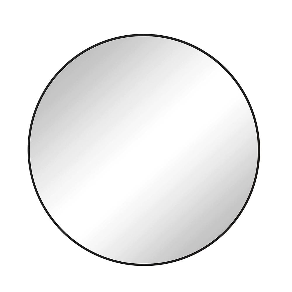 FAMYYT 48 in. W x 48 in. H Round Metal Framed Wall Bathroom Vanity ...