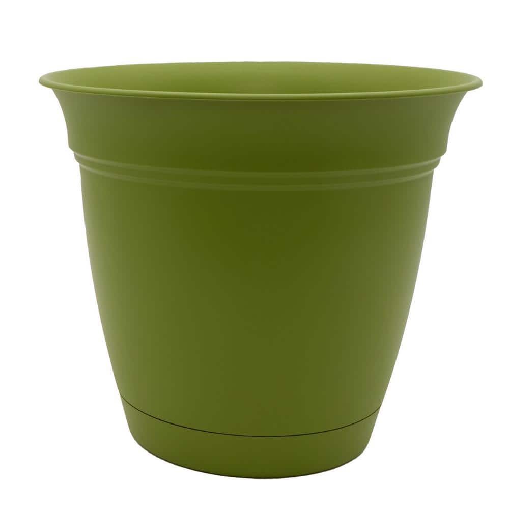 Reviews for Belle 12 in. Dia. Peridot Green Plastic Decorative Pot with ...