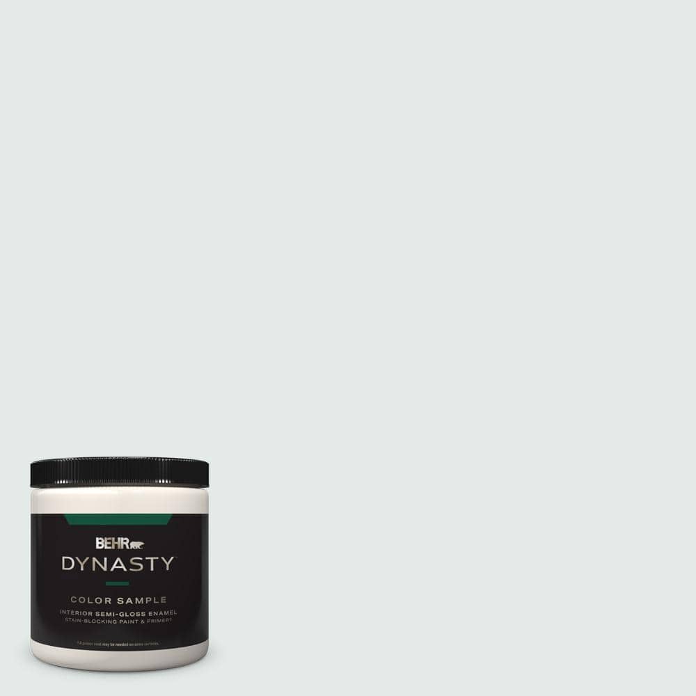 BEHR DYNASTY 8 oz. #PWN-27 Blue Opal Semi-Gloss Enamel Stain-Blocking ...