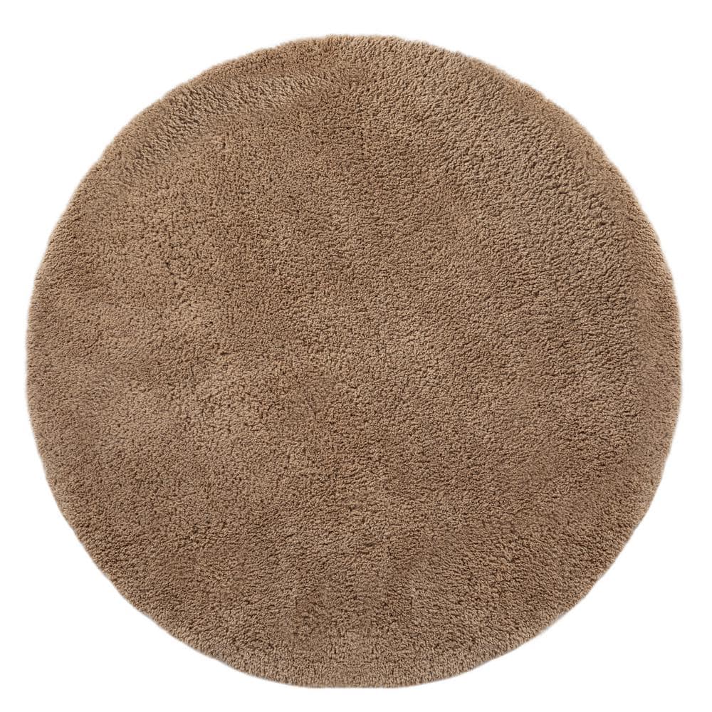 iliebe GHDG Solid Shag Brown 5 ft. Plush Soft Round Rug Area Rug ...