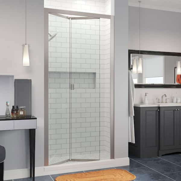 Basco Infinity 35 in. x 67 in. Semi-Frameless Bi-Fold Shower Door in ...