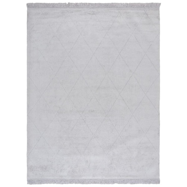 SAFAVIEH Easy Care Gray 8 ft. x 10 ft. Solid Diamond Area Rug ECR213F-8 ...