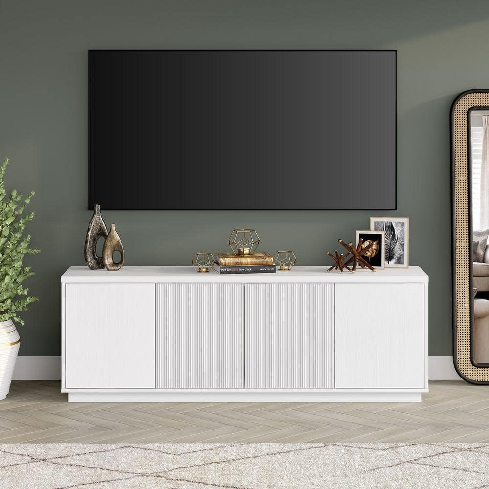 Meyer&Cross Norwell 69.5 in. White TV Stand Fits TV's up to 75 in ...