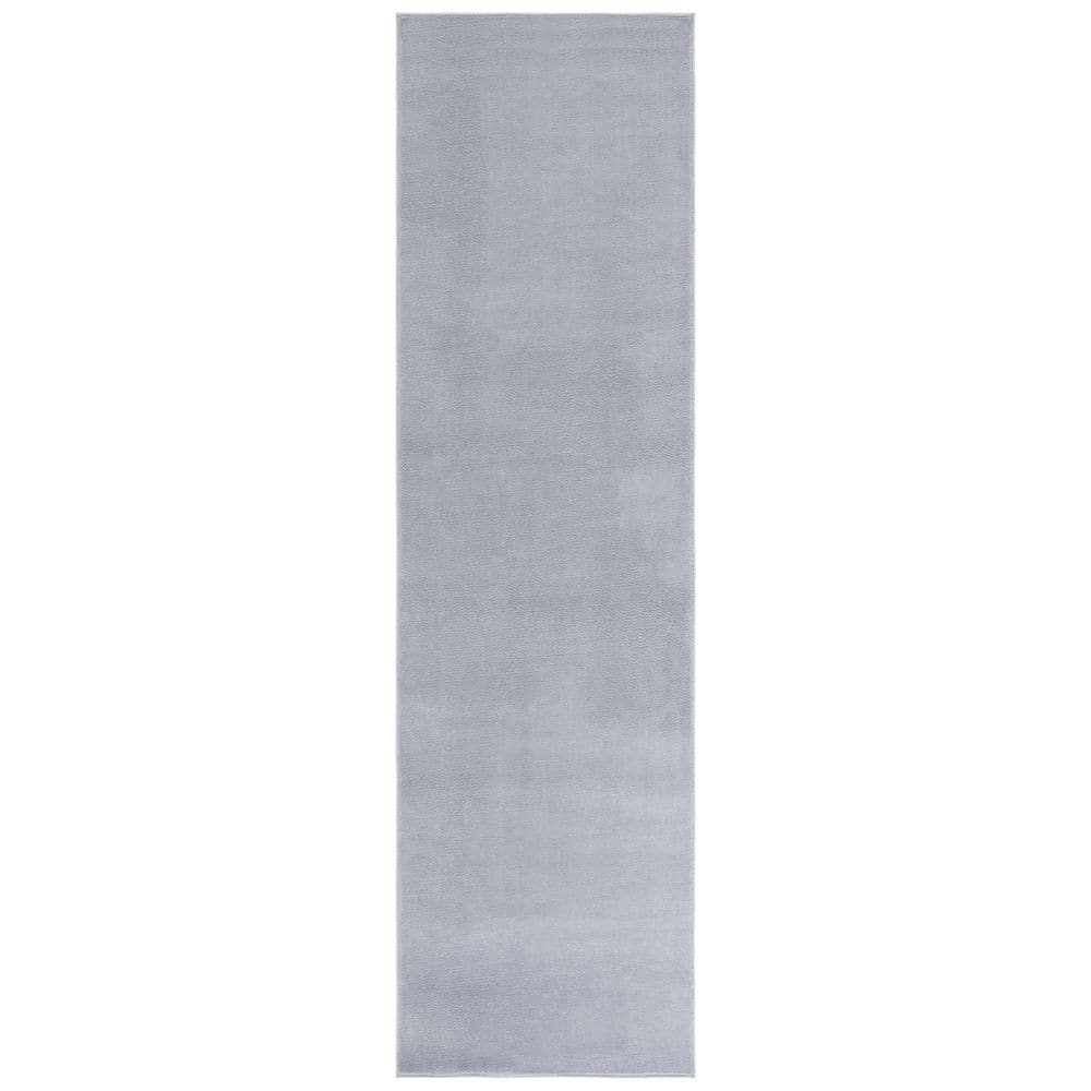 SAFAVIEH Loft Gray 2 ft. x 10 ft. Machine Washable Modern Solid Runner ...