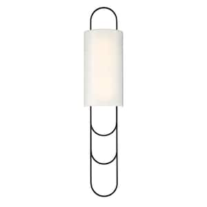 AFX Rhea 2-Light Black Wall Sconce with Frosted Acrylic Shade ...