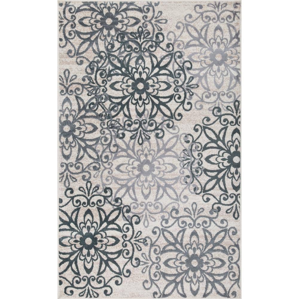 SUPERIOR Leigh Oatmeal 8 ft. x 10 ft. Rectangle Abstract Geometric ...