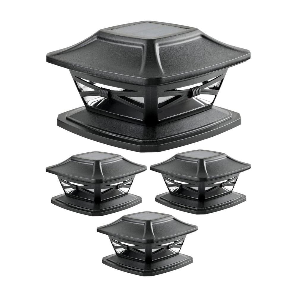 Afoxsos Outdoor Solar Powered Post Cap Lights with Bases for Wooden ...