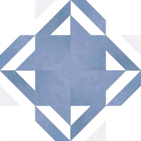 ANDOVA Luv Venus White/Blue/Gray 8 in. x 8 in. Smooth Matte Porcelain ...