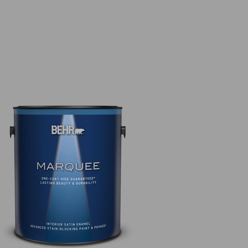 BEHR MARQUEE 1 gal. #PPU26-06 Elemental Gray Satin Enamel Interior ...
