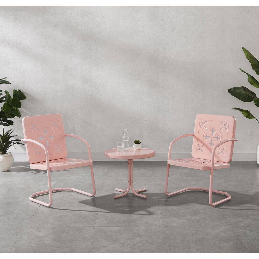 CROSLEY FURNITURE Azalea Pink 3-Piece Outdoor Chat Set KO10025PI - The ...