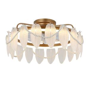 Oaks Aura 20 in. Modern Chrome Indoor Low Profile Ceiling Fan with ...