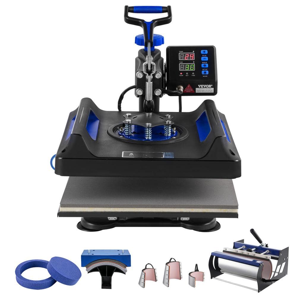 VEVOR Heat Press Machine, 15 in. x 15 in., 8 in 1 Heat Transfer Machine ...