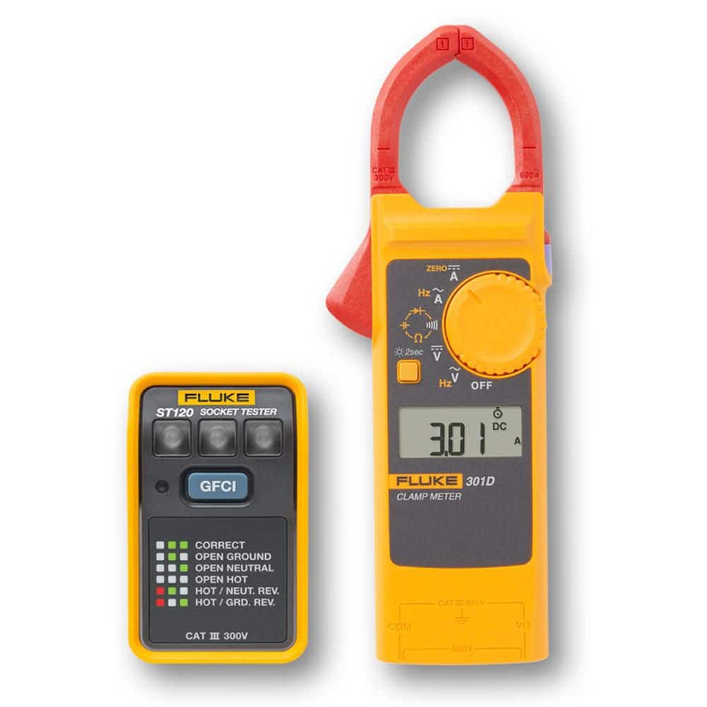 FLUKE 301D Clamp Meter and ST120 Socket Tester 301DST120 - The Home Depot