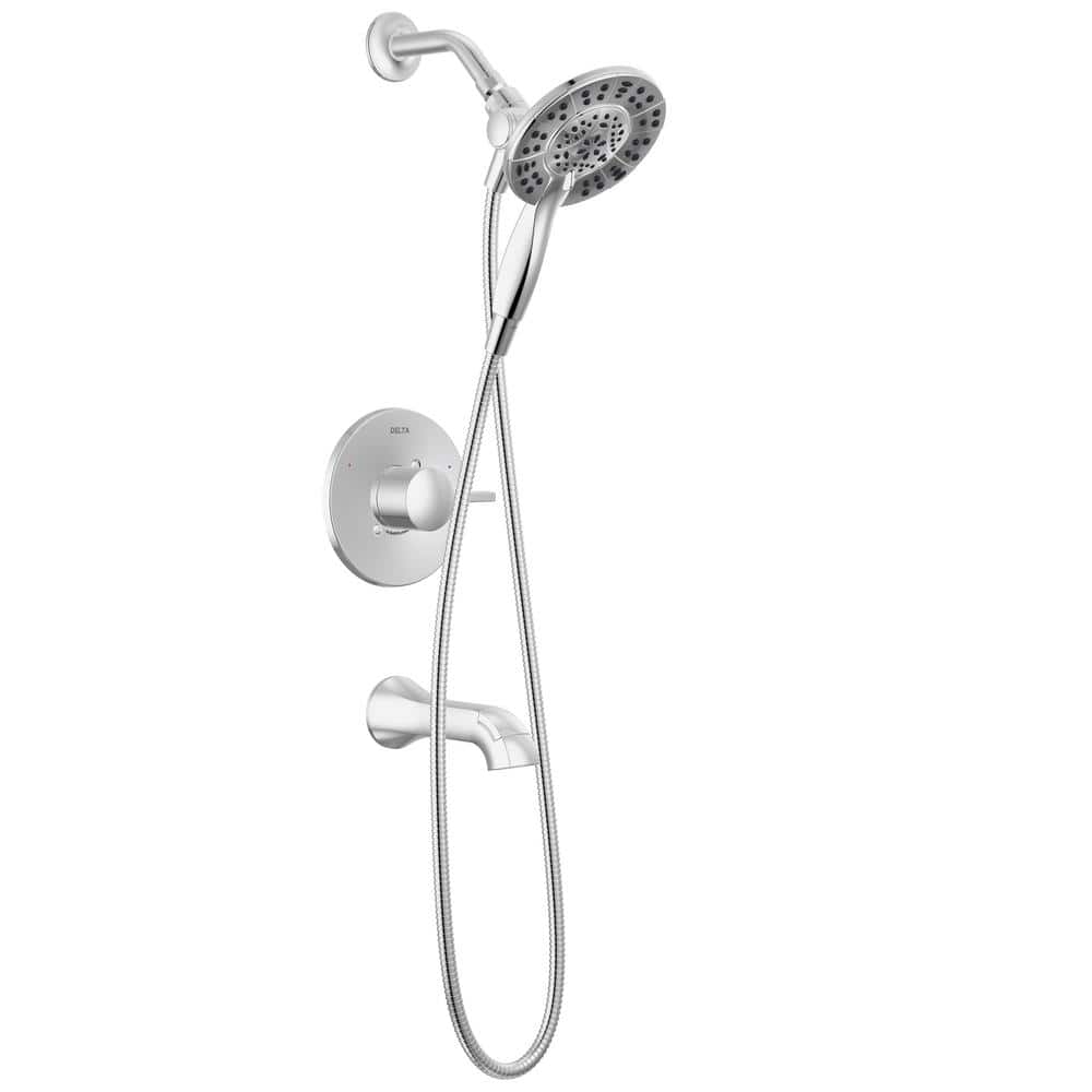 Delta Albion 1-Handle Wall Mount Tub and Shower Trim in Chrome (Valve ...