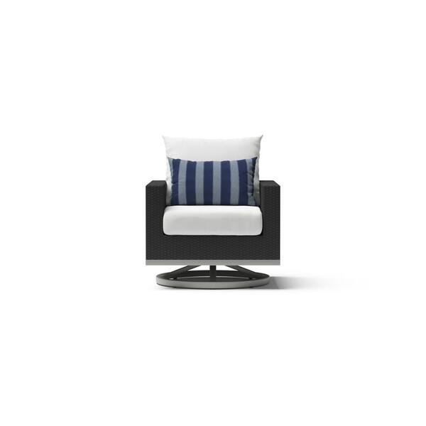 Deco Set of 2 Sunbrella Outdoor Motion Club Chairs Navy Blue
