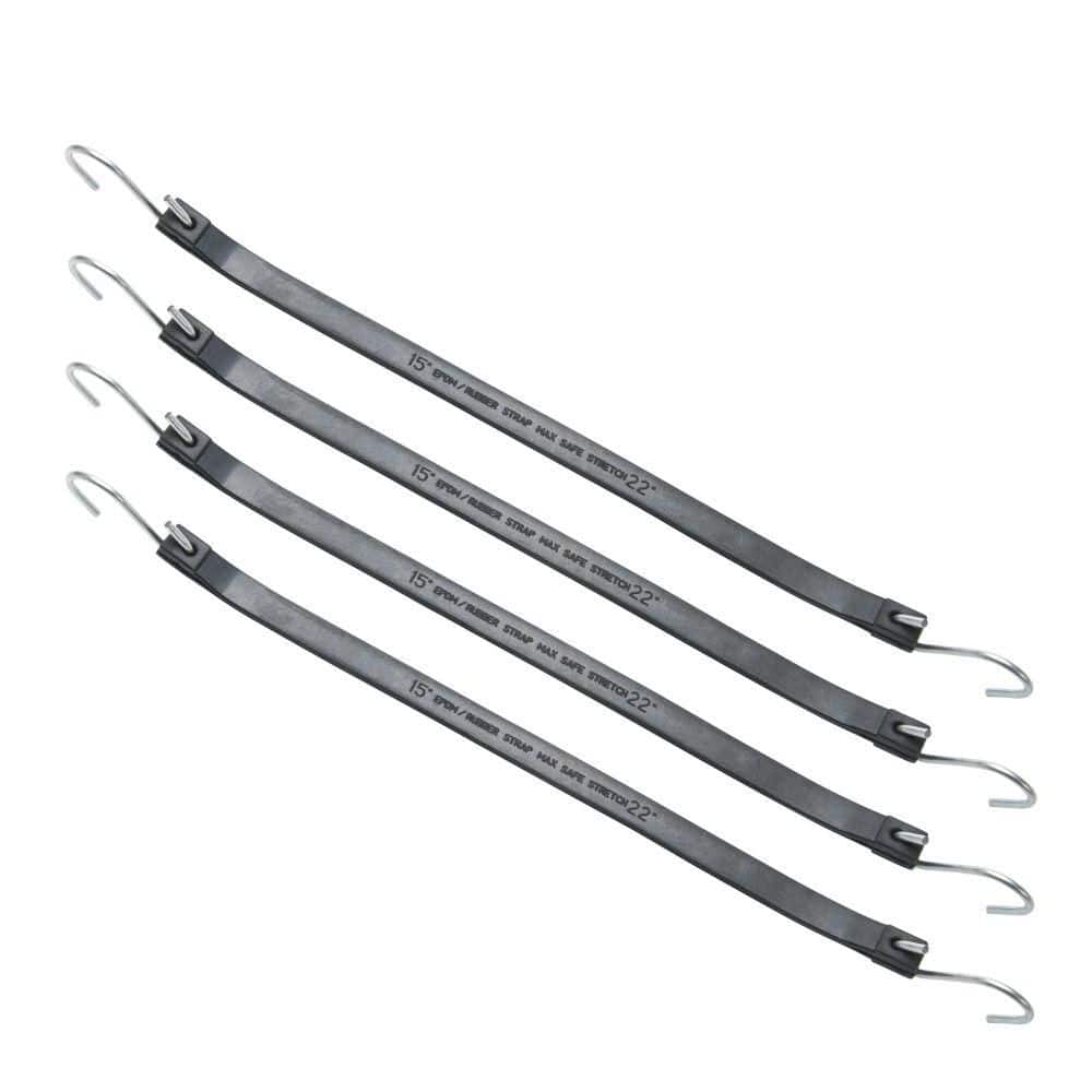 Husky 15 in Heavy Duty EPDM Tarp Strap, 4 Pack 56231 - The Home Depot
