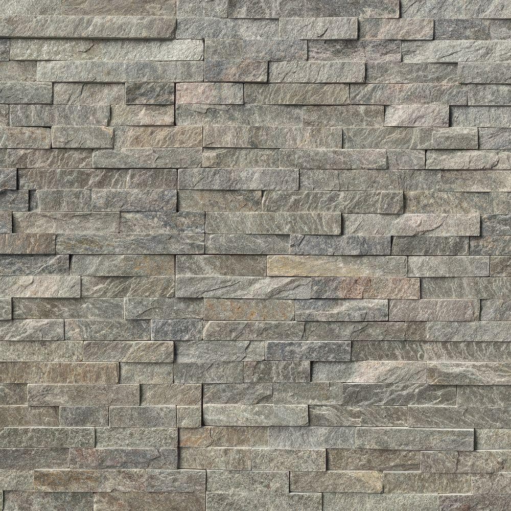 MSI Sage Green Ledger Panel 6 in. x 24 in. Splitface Quartzite Wall ...