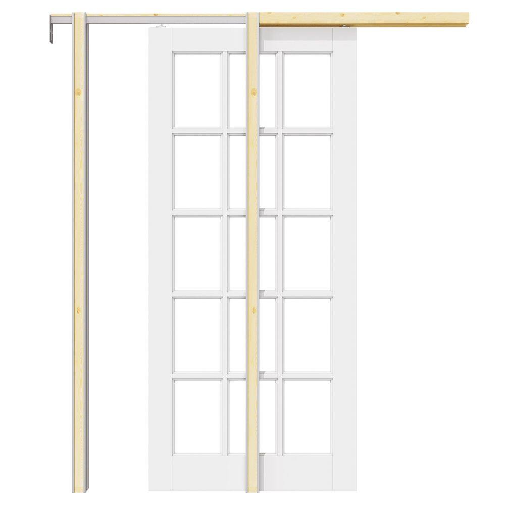 ARK DESIGN 36 in. x 80 in. 15-Lite Clear Glass Primed Solid Core Glass ...